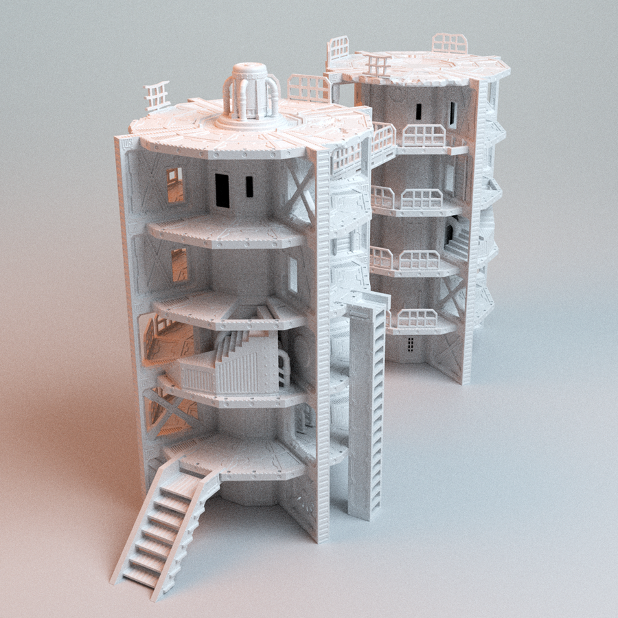 Grimdark 3D printable UnderNidus Hab Platform wargaming terrain ...