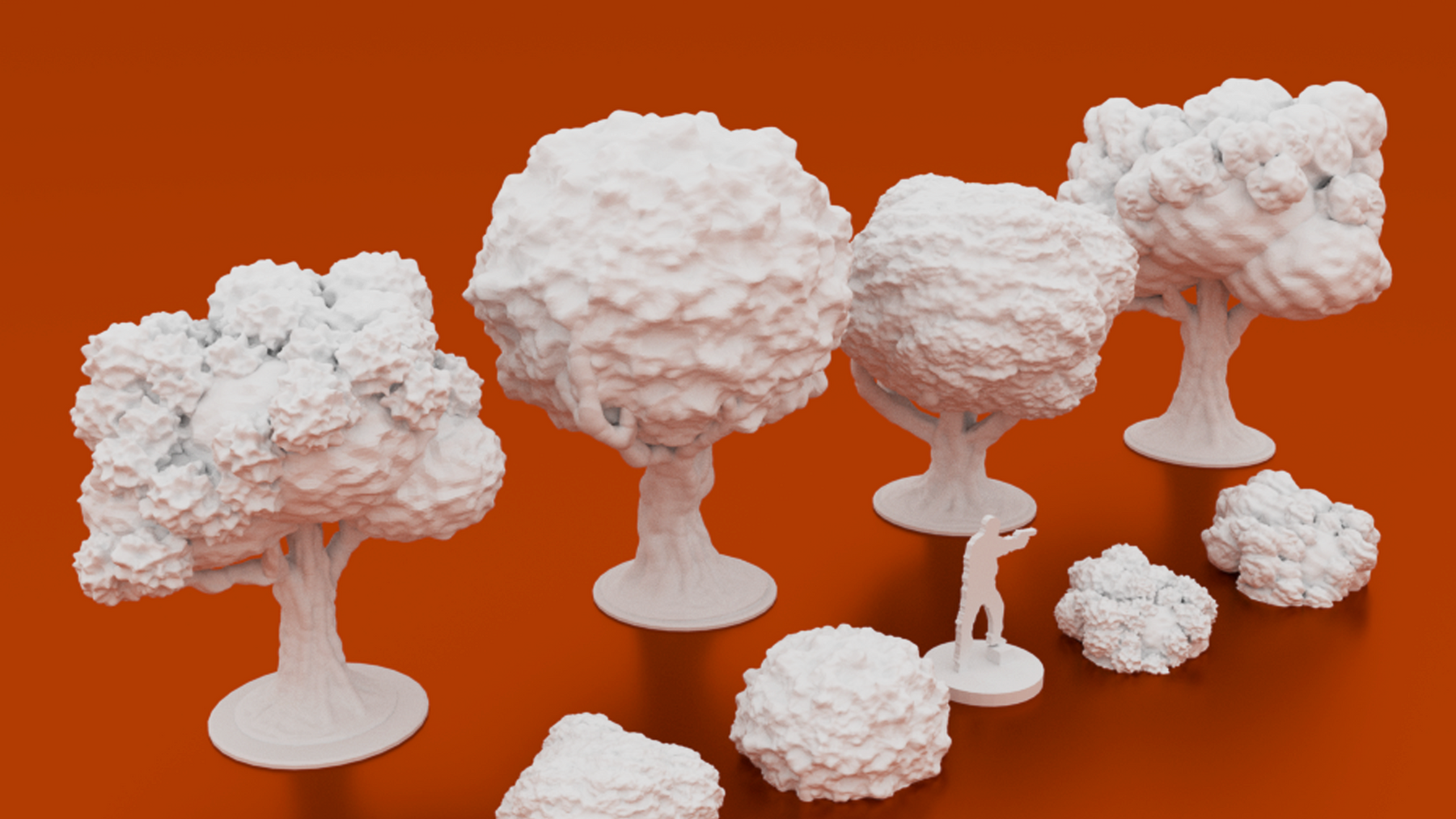 Urban Small Trees 3D printable 28mm terrain – Corvus Games Terrain