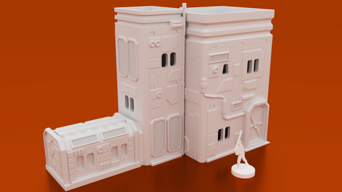 MidRim City Administration Building 3D sci-fi printable terrain ...