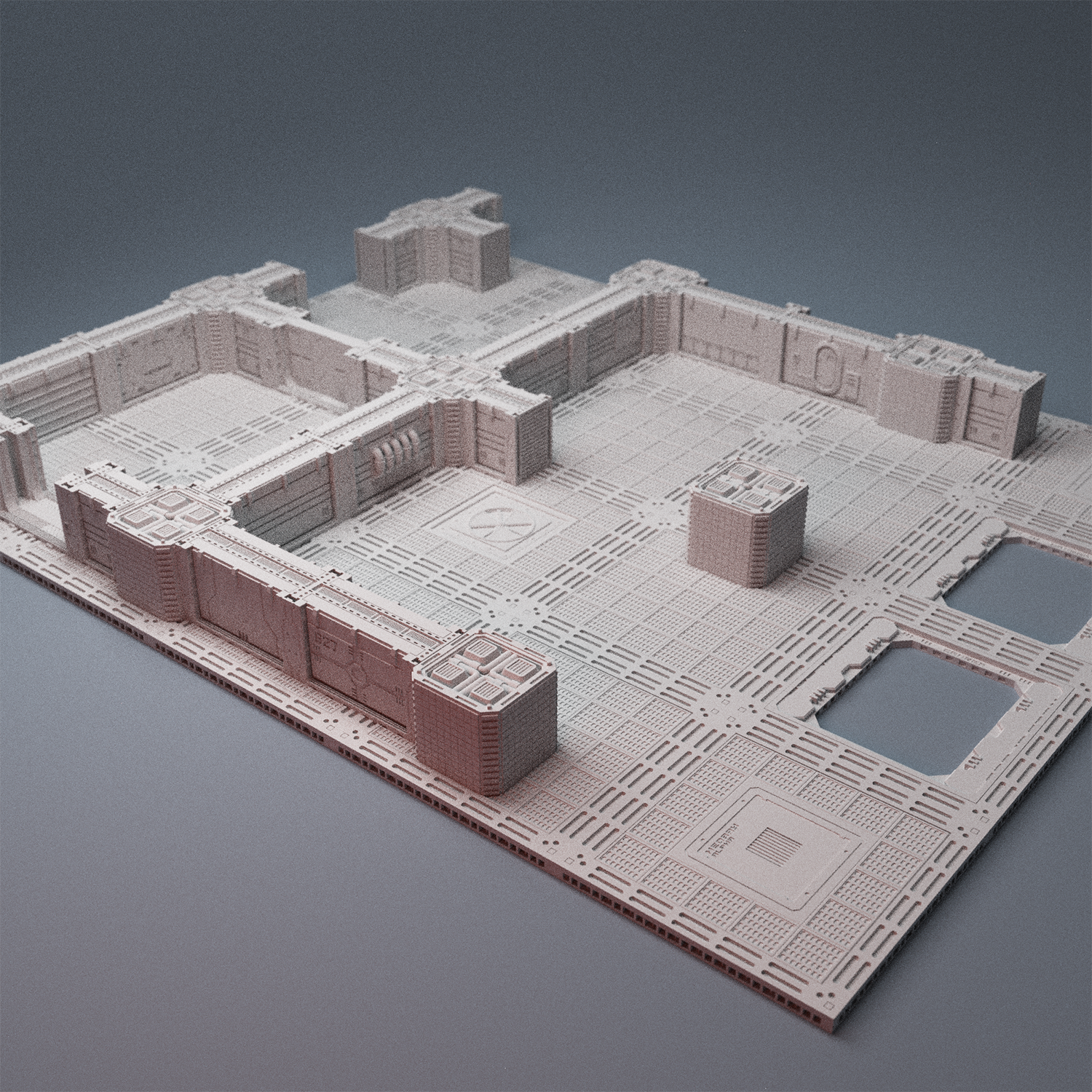 Grimdark 3D printable Starbase Epsilon 28mm scifi wargaming terrain ...