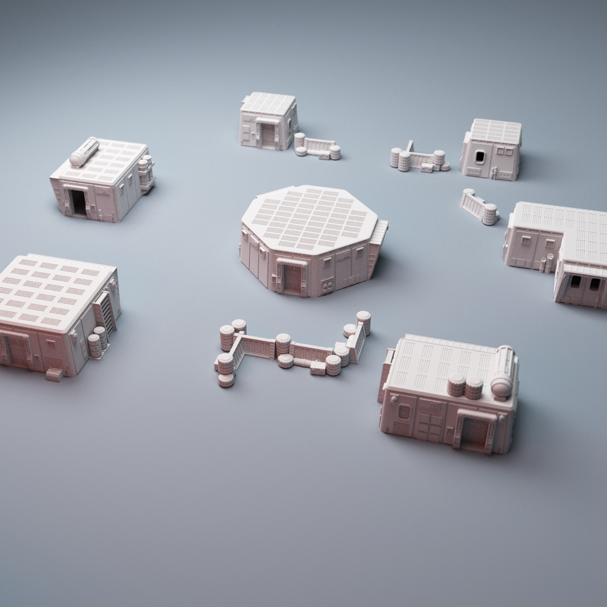 Sci-fi Uladh Starport Buildings Bundle Digital STL 3D printable ...