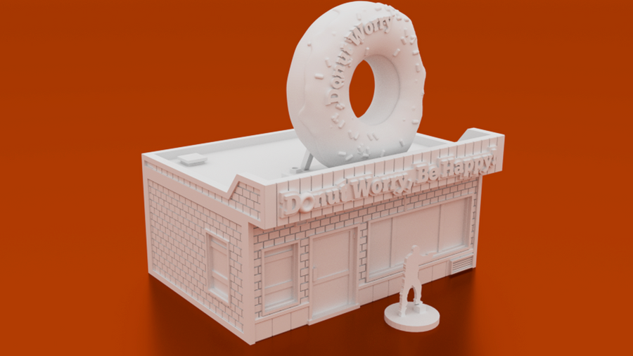 Urban Donut Shop 3D printable 28mm terrain – Corvus Games Terrain