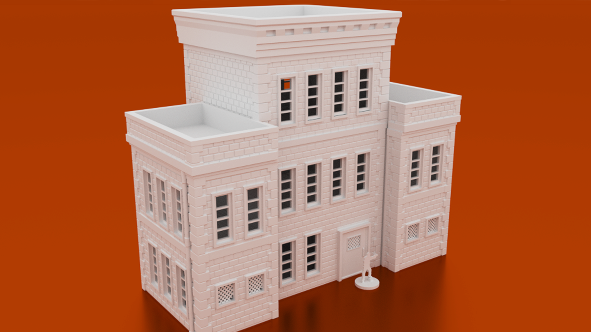 Urban Police Station 3D printable terrain – Corvus Games Terrain