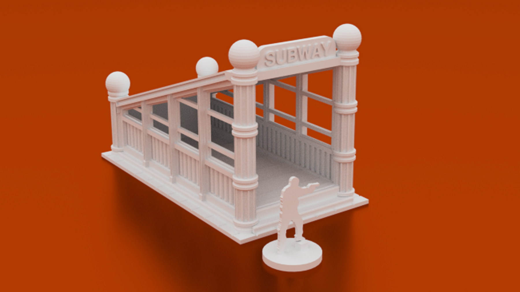 Urban Subway Entrance 3D printable terrain 28mm – Corvus Games Terrain