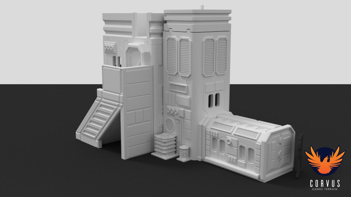 MidRim City Administration Building 3D sci-fi printable terrain ...